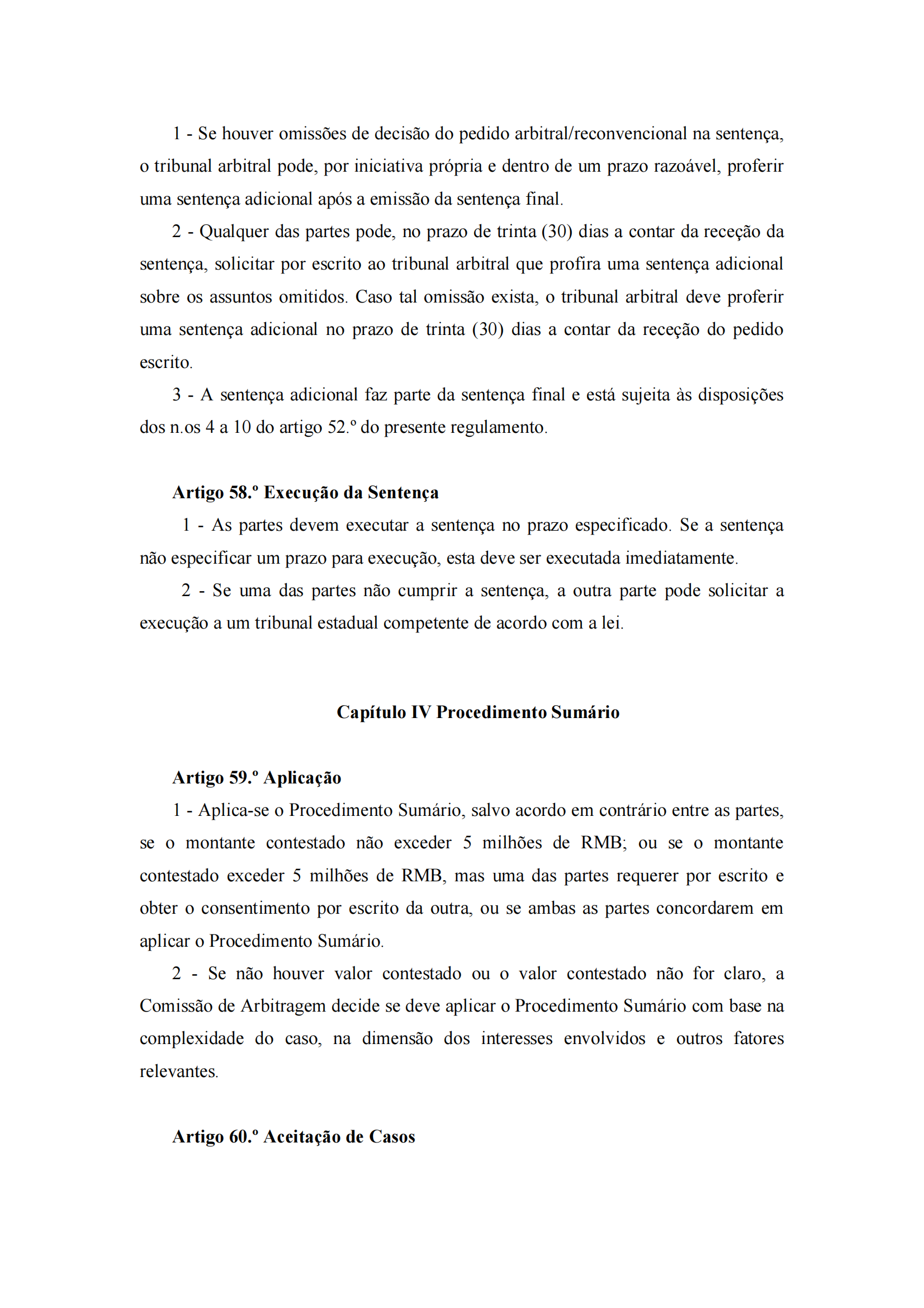 Regulamento de Arbitragem da Comissão de Arbitragem Económica e ...