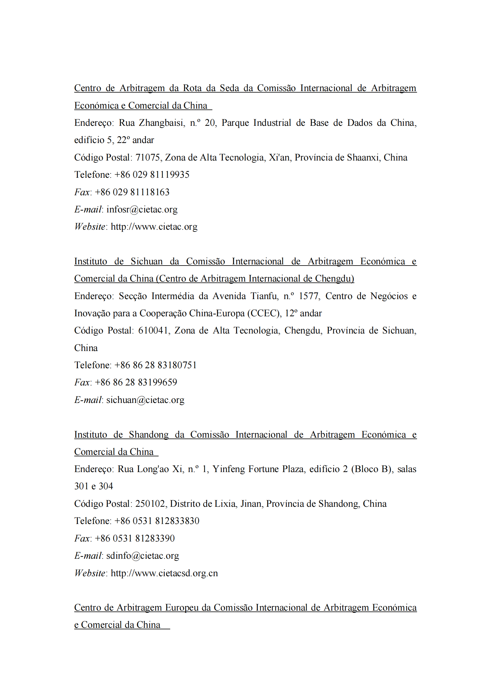 Regulamento de Arbitragem da Comissão de Arbitragem Económica e ...